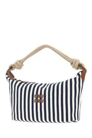 Miu Miu Embroidered Canvas Shopping Bag