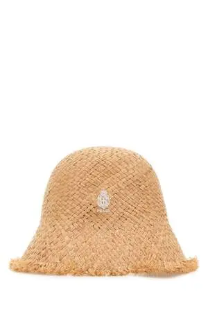 Prada Prada Raffia Baseball Cap Brown