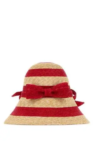 Valentino Garavani Embroidered Raffia Bucket Hat