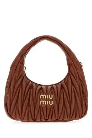 Miu Miu Miu Miu Women Copper Nappa Leather Wander Handbag Orange