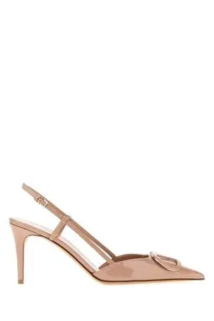 Valentino Garavani Leather Vlogo Signature Slingback Pumps - Pink
