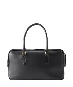 Balenciaga Le 7 Leather Shoulder Bag - Black