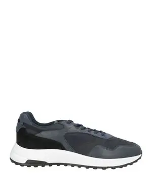 Hogan Midnight Leather And Textile Sneakers - Blue