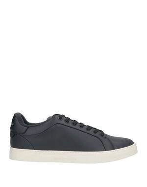 Emporio Armani Leather Low Top Sneakers - Navy
