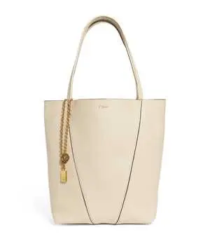 Chloé Medium Calfskin Spin Tote Bag - Beige