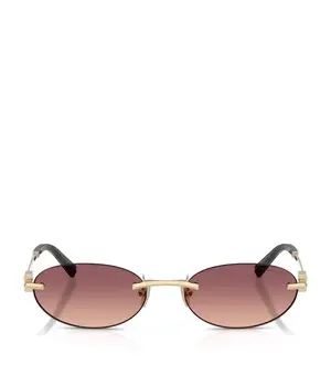 Tiffany & Co. Metal Oval Sunglasses - Gold