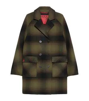 Max & Co. Virgin Wool Blurred Check Coat