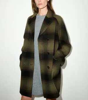 Max & Co. Virgin Wool Blurred Check Coat