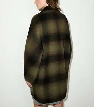 Max & Co. Virgin Wool Blurred Check Coat