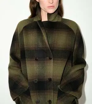 Max & Co. Virgin Wool Blurred Check Coat