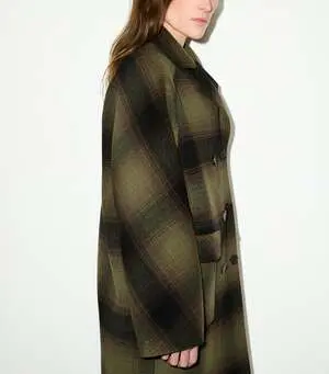 Max & Co. Virgin Wool Blurred Check Coat