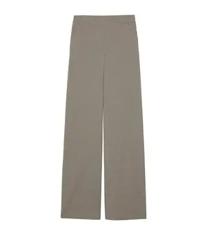 Max & Co. Houndstooth Check Wide-leg Trousers - Beige