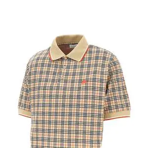Burberry Check Jerey Polo Hirt - Beige