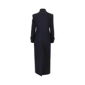 Pinko Wool-blend Long Coat With Antique Gold Buttons