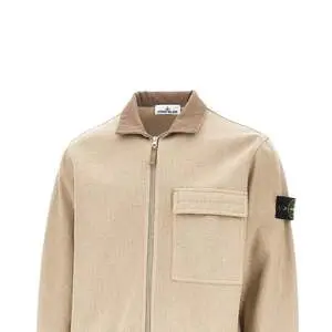 Stone Island Wool-blend Full-zip Overshirt An