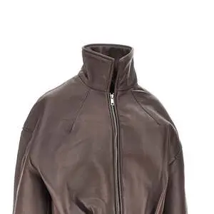 ROTATE BY BIRGER CHRISTENSEN Leather Boxy Jacket - Brown