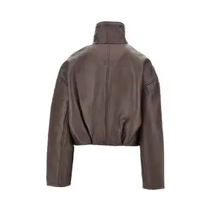 ROTATE BY BIRGER CHRISTENSEN Leather Boxy Jacket - Brown