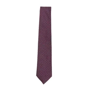 Emporio Armani Geometric-pattern Silk Tie - Red