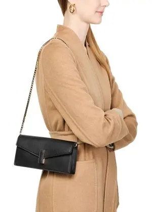 VALEXTRA Goldtone Flap Bag