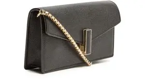 VALEXTRA Goldtone Flap Bag