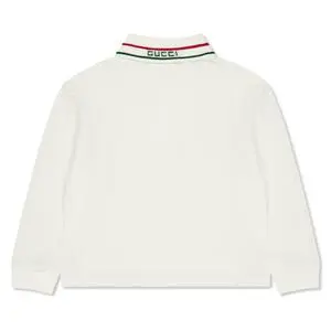 Gucci Long Sleeve Polo Top With Striped Collar