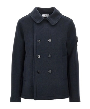 Stone Island Double-breasted Wool Coat