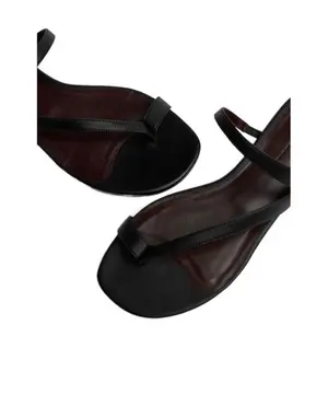 Khaite Crossover Strap Sandals - Black
