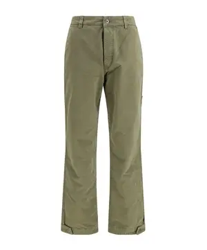 Off-White Button Detailed Straight Leg Pants