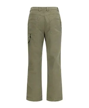 Off-White Button Detailed Straight Leg Pants