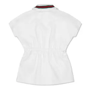 Gucci Capsleeve Polo Top With Striped Collar Trim