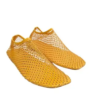 Christopher Esber Embellished Mesh Slip-on Flats - Nude