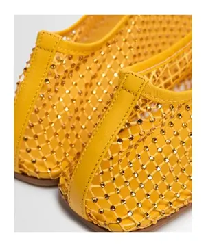 Christopher Esber Embellished Mesh Slip-on Flats - Nude