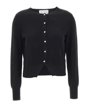 KAOS Buttoned Crew Neck Cardigan - Black