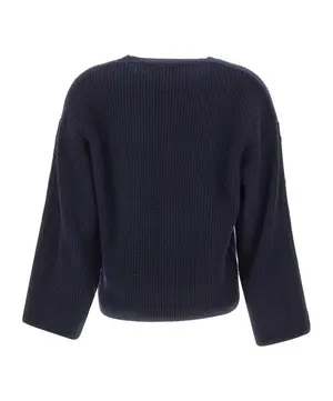 KAOS Button-sleeve Ribbed Knitted Sweater