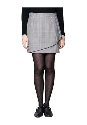 KAOS Prince Of Wales Wrap Mini Skirt