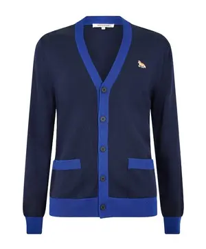 Maison Kitsuné Baby Fox Patch Regular Cardigan - Blue