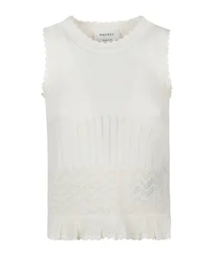 Alexander McQueen Knitted Ruffle-trim Tank Top