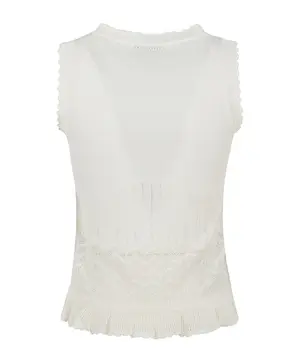 Alexander McQueen Knitted Ruffle-trim Tank Top