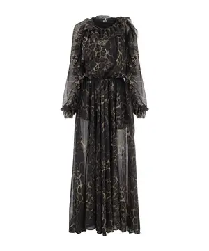 Just Cavalli Printed Pleated Maxi Dress