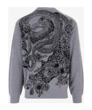 Just Cavalli Printed Wool-blend Sweater