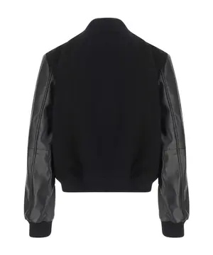 Just Cavalli Ribbed-detail Varsity Jacket