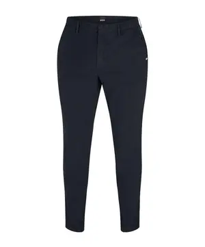 Hugo Boss Buttonzip Waist Cotton Chino Trousers - Black