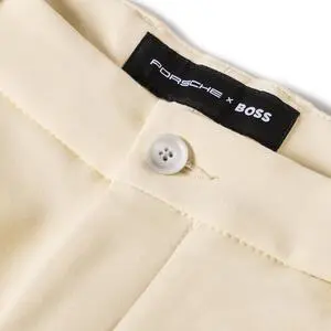 Hugo Boss Buttonzip Waist Pleated Chino Trousers
