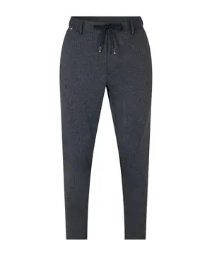 Hugo Boss Drawstring Waist Textured Knit Trousers - Blue