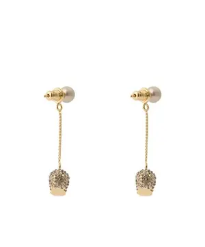 Alexander McQueen Pearl And Embellished Skull Drop Earrings - No
