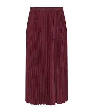 Lacoste Solid Color Midi Skirt - Red