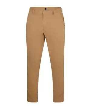 Hugo Boss Buttonzip Waist Cotton Chino Trousers - Brown