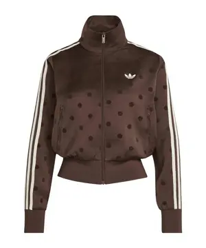 ADIDAS ORIGINALS Cropped Polka Dot Track Jacket With Stand-up Collar - No