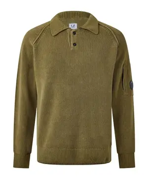 C.P. COMPANY Solid Color Polo Shirt - Green