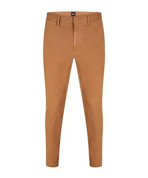 Hugo Boss Buttonzip Waist Twill Chino Trousers - Brown